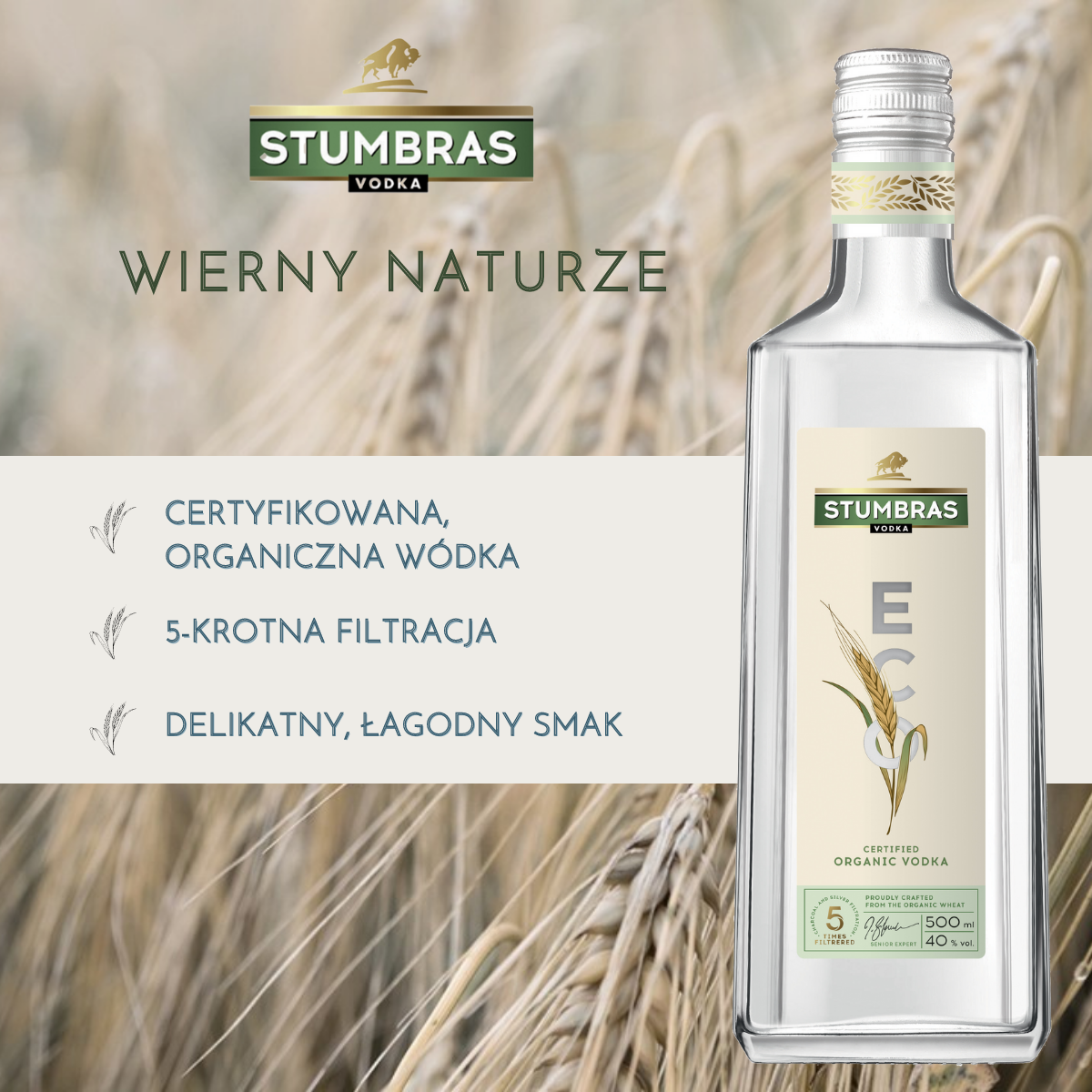 STUMBRAS ECO WÓDKA 0,5L 40% - Wodka na Wesela