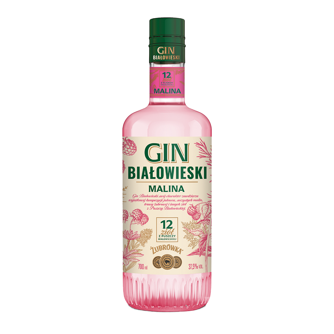 GIN BIAŁOWIESKI MALINA 0,7L 37,5% - Wodka na Wesela